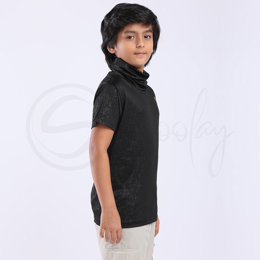 Defender Turtle Neck Black Mask Tee Matrix design – Shop Schoolay