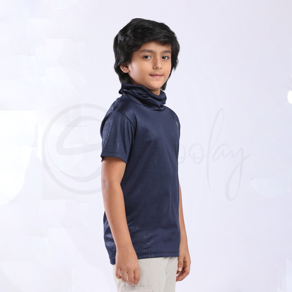 Defender Turtle Neck Navy Blue Mask Tee Matrix design – Shop Schoolay